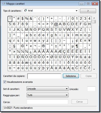 mondo pc blog: Mappa Caratteri: Trova caratteri non presenti nella tastiera